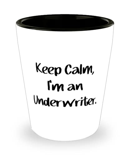 Keep Calm, I'm an Underwriter. Underwriter Shot Glass, Sarcastic Underwriter, Ceramic Cup For Friends