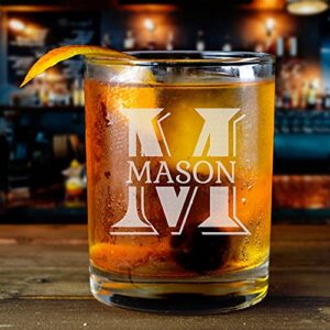 monogrammed whiskey glass