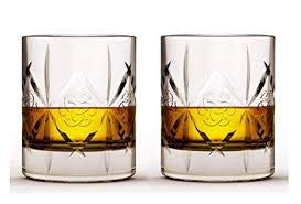 dewar's double old fashioned heavy base rocks glass - set of 2