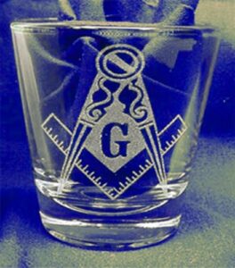 mason/masonic shot glass engraving groomsman and bridesmaid gift.