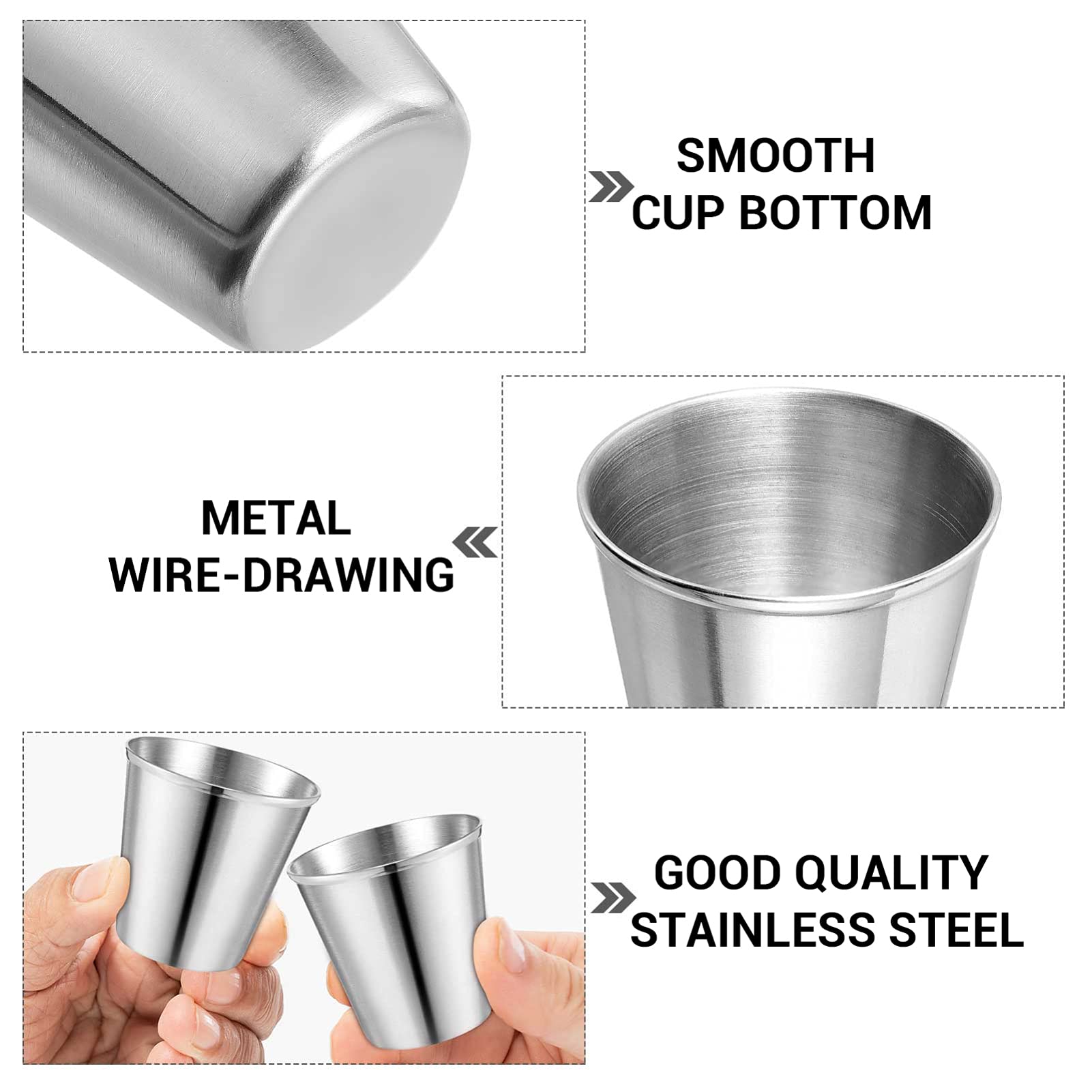 TOYANDONA Coffee Tumblers 12Pcs Stainless Steel Shot Glasses, Unbreakable Metal Shot Cups Drinking Tumbler Travel Coffee Tea Cup Whiskey Glasses for Home Bar Camping Supplies