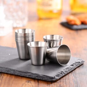 TOYANDONA Coffee Tumblers 12Pcs Stainless Steel Shot Glasses, Unbreakable Metal Shot Cups Drinking Tumbler Travel Coffee Tea Cup Whiskey Glasses for Home Bar Camping Supplies