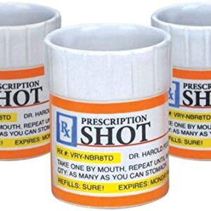 Toptoys2u Bargain Bundles Great Value Novelty Gift Set - The Prescription Shot Glass Set & The Prescription Coffee Mug - Twin Pack