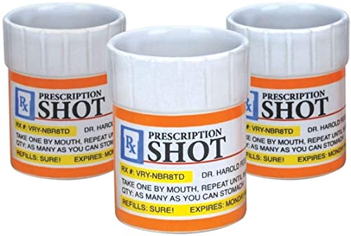 Toptoys2u Bargain Bundles Great Value Novelty Gift Set - The Prescription Shot Glass Set & The Prescription Coffee Mug - Twin Pack