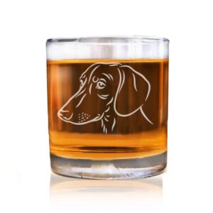 american sign letters dachshund whiskey glass - cute whiskey glass, pet whiskey glass, cute animal whiskey glasses, dachshund glass