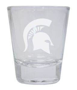 r and r imports michigan state spartans etched round shot glass officially licensed collegiate product