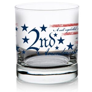 Lucky Shot - 2nd Amendment Whiskey Glass | Novelty Old Fashioned Wine Glasses | American USA Patriotic Scotch Glass Gift | Old Fashioned Wine Glass Gift | Gift For Him (16 oz)