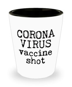 funny flu virus vaccine shot glass, sarcastic china wuhan flu shot glass