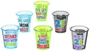 21st "happy birthday" shot glass set