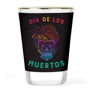 Dia de los Muertos Shot Glass | Sugar Skull | Halloween Party Shot Glasses | Skeleton Shot Glass | Day of the Dead Gift | Halloween Drink | Happy Halloween