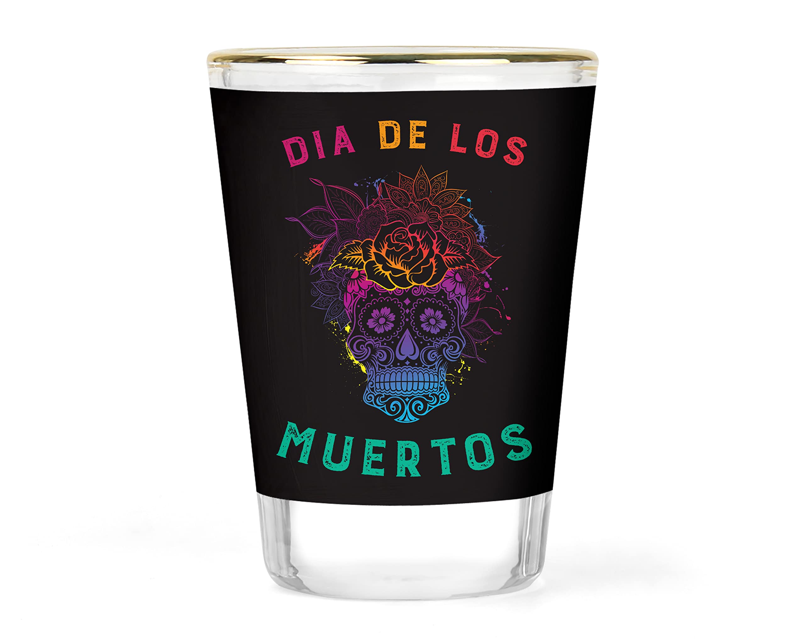 Dia de los Muertos Shot Glass | Sugar Skull | Halloween Party Shot Glasses | Skeleton Shot Glass | Day of the Dead Gift | Halloween Drink | Happy Halloween