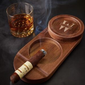 Personalized Whiskey and Cigar Tray Ashtray - Cigar Holder