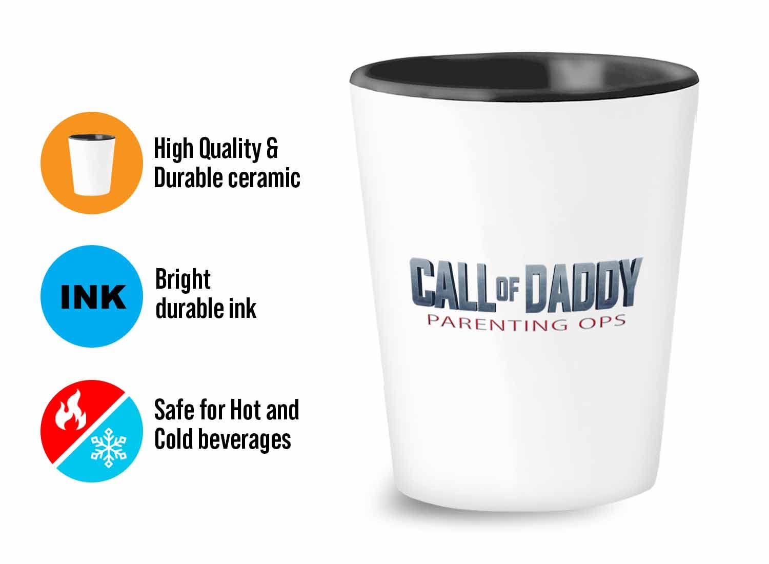 Father's Day Shot Glass 1.2oz - Call Of Daddy Parenting Ops - Awesome Birthday Gamer Dad Best Fathers Day