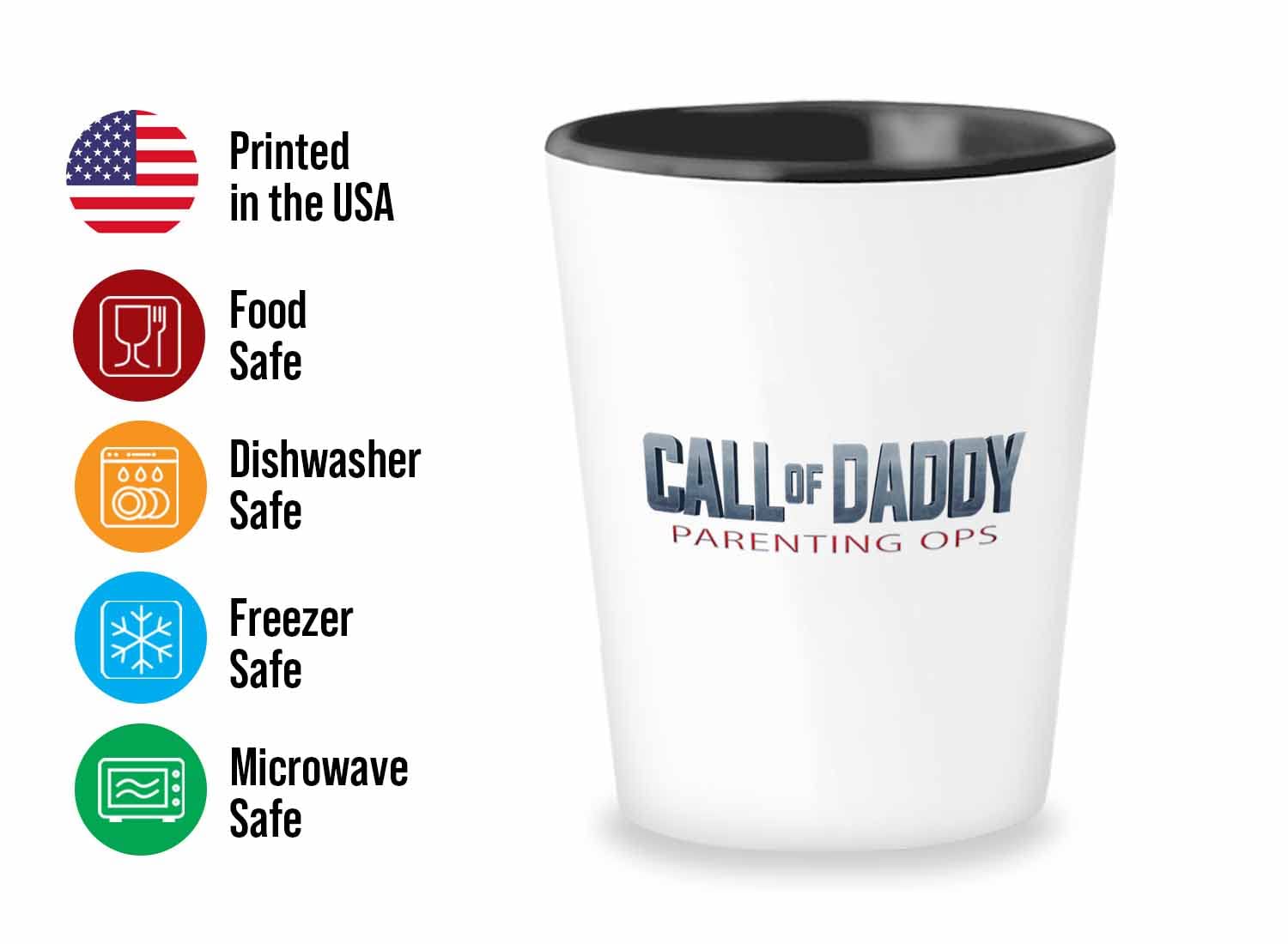 Father's Day Shot Glass 1.2oz - Call Of Daddy Parenting Ops - Awesome Birthday Gamer Dad Best Fathers Day