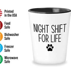 Bubble Hugs Veterinarian Shot Glass 1.5oz - Night Shift - Marine Veterinary Nutrition Dietary Clinical Anesthesist Equine Zoology Dentistry Surgical Internal Medicine