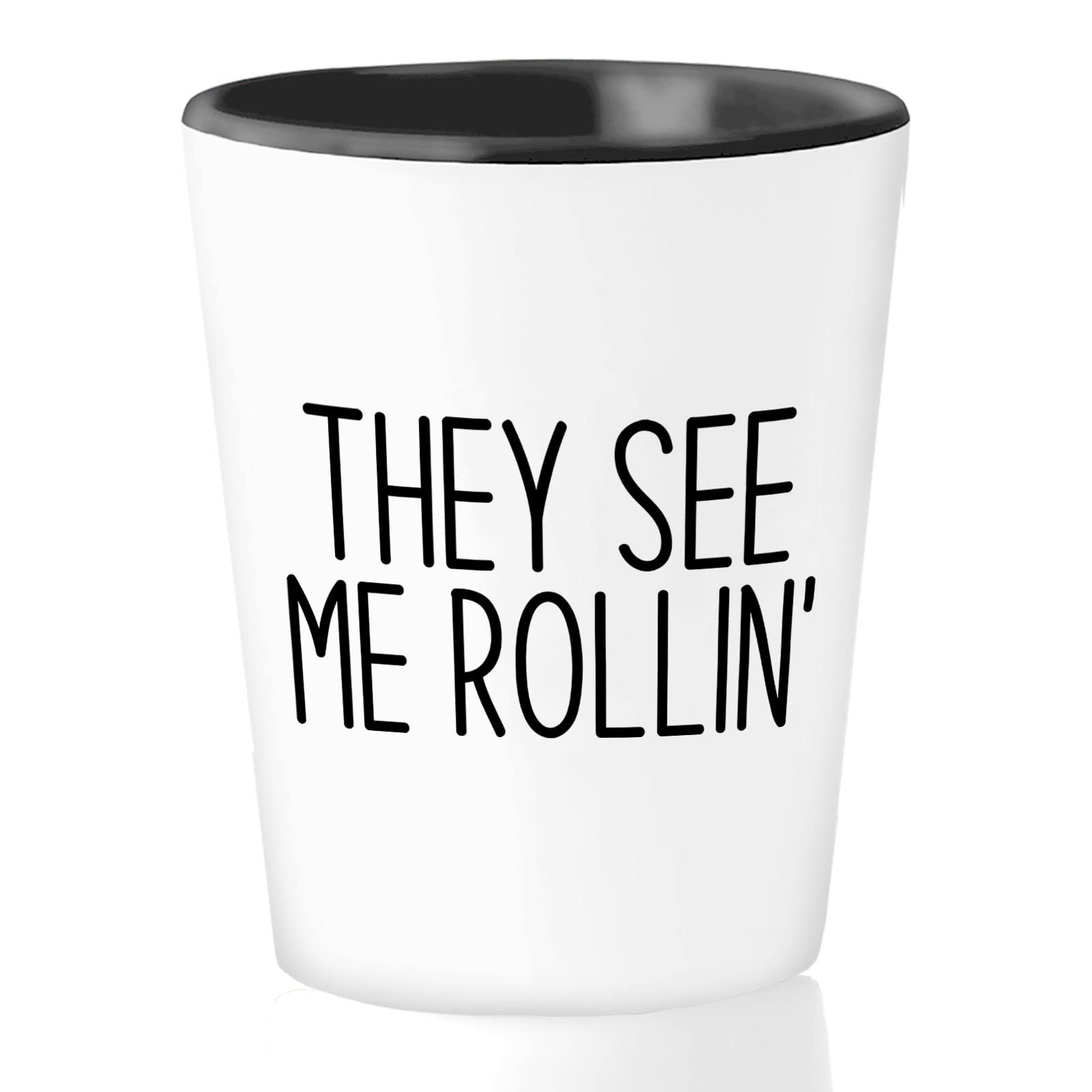 Bubble Hugs Veterinarian Shot Glass 1.5oz - they see me rollin' - Pathologist Med Tech Animal Lover Pet Veterinary Clinic Doctor Funny Gag Joke