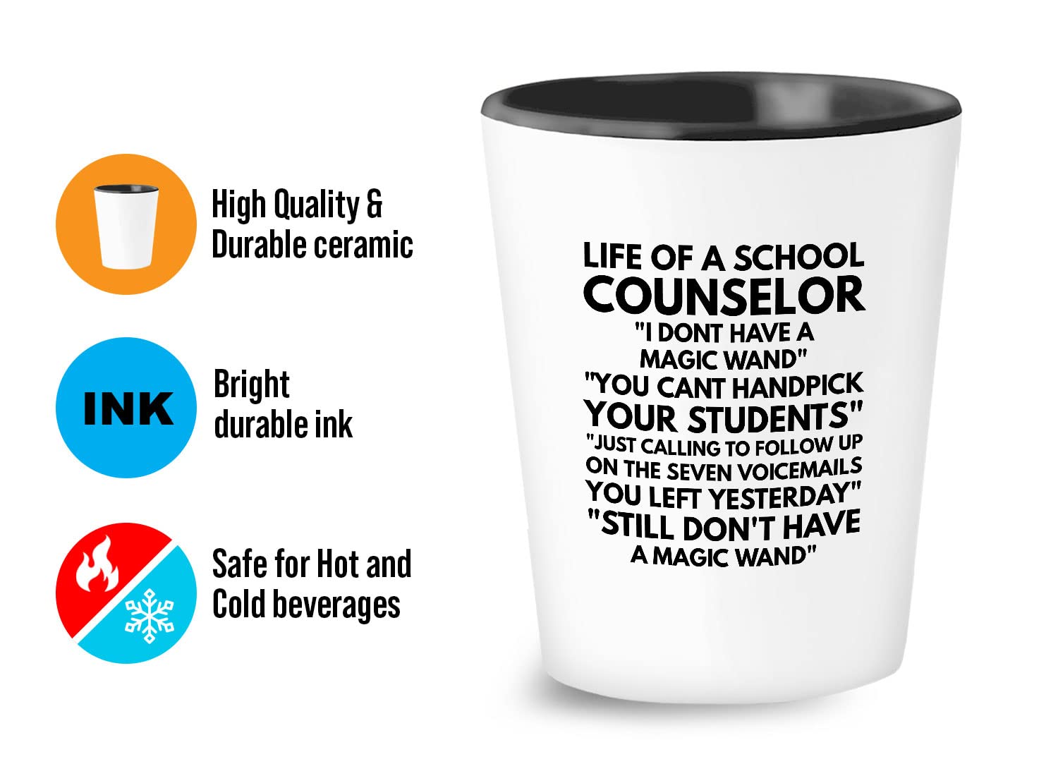 Bubble Hugs Counselor Shot Glass 1.5oz - Of A School - Psychologist Psychriatist Clinical Social Worker Mental Health Therapist Behavioral Public Advisor Rehabilitation Holistic Career