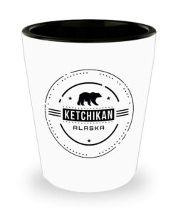 ketchikan alaska shot glass black bear souvenir gift