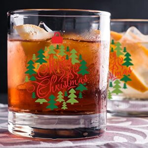 Toasted Tales Merry Christmas Bulb Christmas Drinking Glasses | 11 oz Bourbon Whiskey Rock Glass | Novelty Christmas Whiskey Tasting Glasses | Christmas Home Décor Accessory | Holiday Glassware