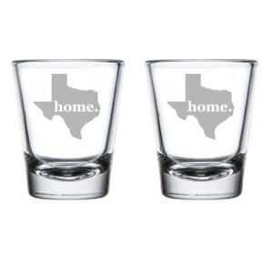 mip brand set of 2 shot glasses 1.75oz shot glass texas home