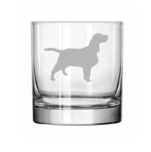 mip brand 11 oz rocks whiskey old fashioned glass springer spaniel