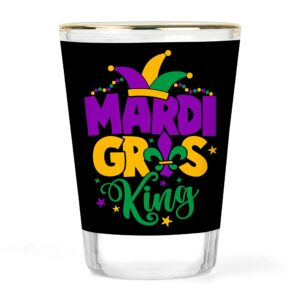 Mardi Gras Shot Glass Set- Couples Gift Set - King and Queen Shot Glasses - His and Hers Gift - Couple Shots - Mardi Gras Favors