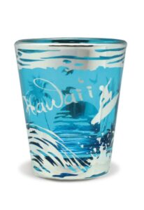 surf sihouette foil short shot glass