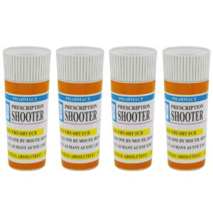 shot glasses - prescription pill bottle shot glass 4 oz rx unique funny novelty shot glass set for men, great gag gifts shot glasses for vodka, whiskey, tequila, espresso, secret santa (4 pack)