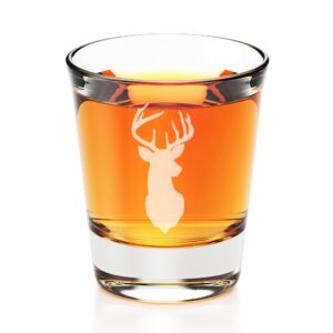 Deer Engraved Fluted Shot Glass