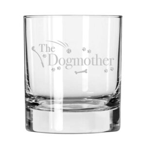 national etching dog lover gifts - the dogmother - whiskey glass for dog moms