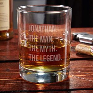 the man the myth the legend custom rocks glass (customized product)