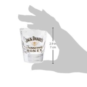 Jack Daniel's Shot Glass Bee Logo Whiskey Glass Honeycomb Faceted Glass Barware Collection Made in Italy