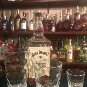 Jack Daniel's Shot Glass Bee Logo Whiskey Glass Honeycomb Faceted Glass Barware Collection Made in Italy