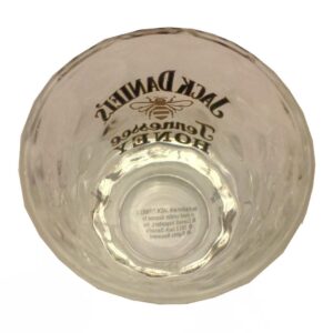 Jack Daniel's Shot Glass Bee Logo Whiskey Glass Honeycomb Faceted Glass Barware Collection Made in Italy