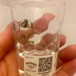 Jack Daniel's Shot Glass Bee Logo Whiskey Glass Honeycomb Faceted Glass Barware Collection Made in Italy