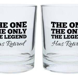 Retirement The One Only Legend Has Retired Lowball Glasses 2-Pack Round Lowball Tumbler Set Black