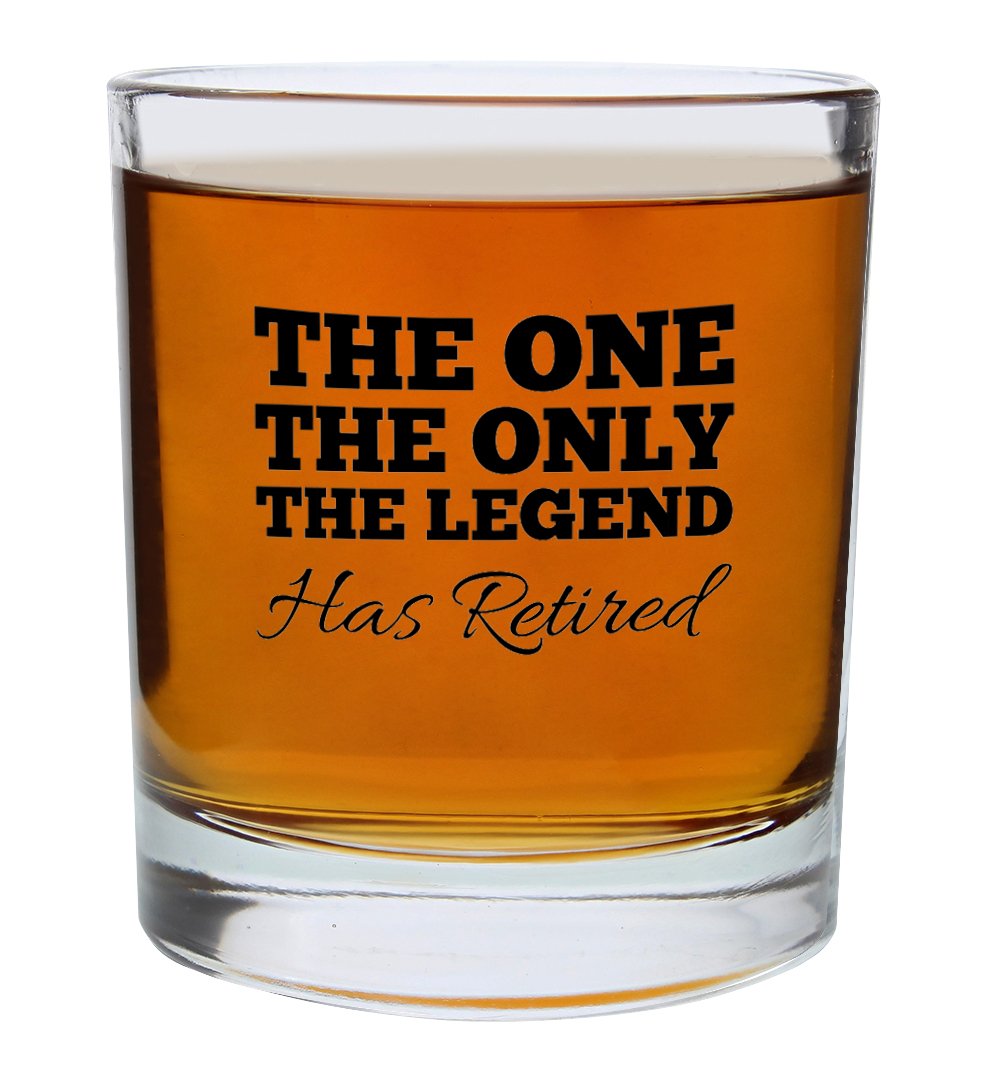 Retirement The One Only Legend Has Retired Lowball Glasses 2-Pack Round Lowball Tumbler Set Black