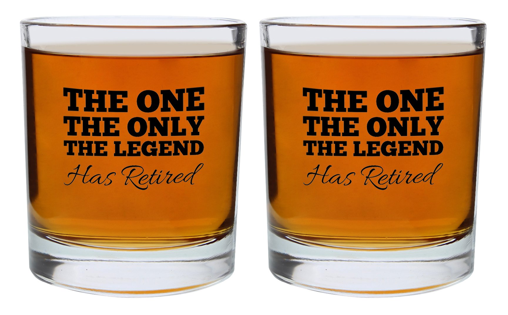 Retirement The One Only Legend Has Retired Lowball Glasses 2-Pack Round Lowball Tumbler Set Black