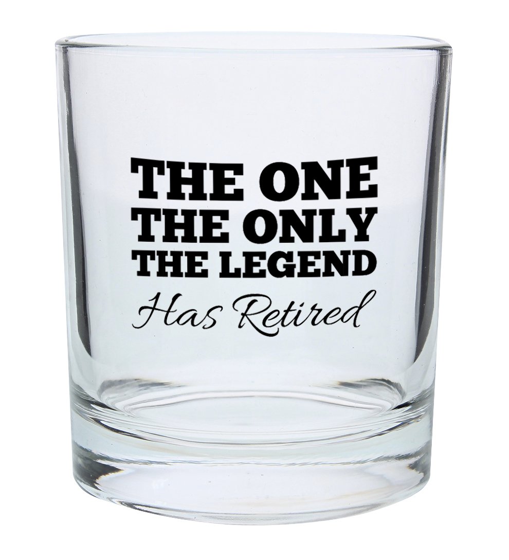 Retirement The One Only Legend Has Retired Lowball Glasses 2-Pack Round Lowball Tumbler Set Black