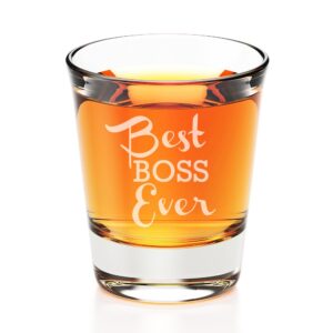 Best Boss Ever Engraved Fluted Shot Glass