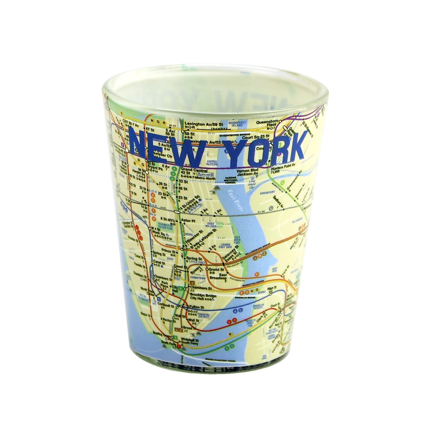 Torkia - Official Licensed New York MTA Subway Map - Shot Glass - 1.5oz (Clear)