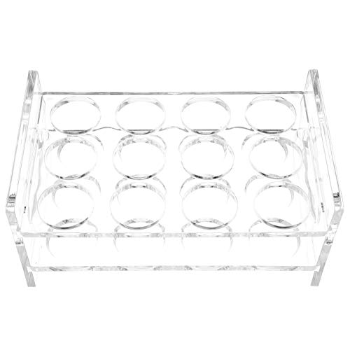 Lurrose Bar Shot Glass Holder 2 Pack Acrylic Shot Glass Shot Glass Tray Vodka Shot Glass Holder Whiskey Cup Rack Holder Carrying 3x4 Shot Glass Tray Holder