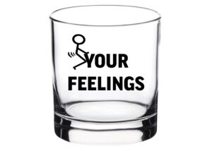 rogue river tactical funny screw your feelings old fashioned whiskey glass drinking cup gift for him men dad grandpa