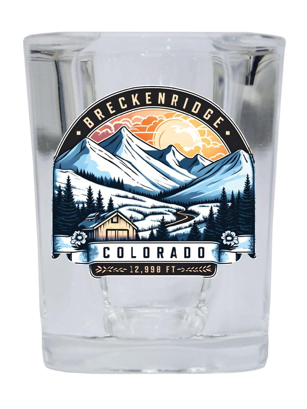 R and R Imports Breckenridge Colorado Souvenir 2.5 Ounce Shot Glass Square