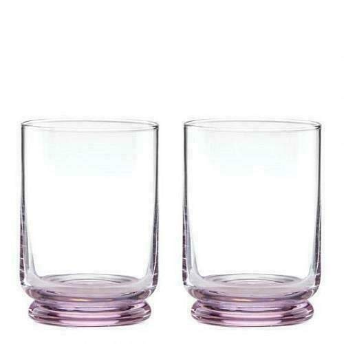 Kate Spade New York Charles Lane Pink blush DOF Set of 2 Whisky Double Old Fashioned Glasses