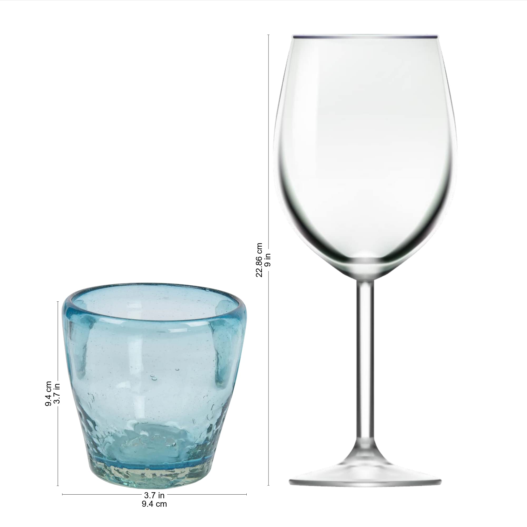 NOVICA Hand Blown Light Blue Glass Juice Glasses, 11 Oz. 'Delicious Blue' (Set Of 6)