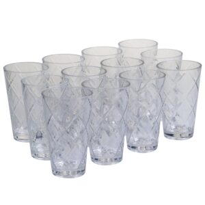 certified international clear 20 oz acrylic ice tea drinkware (set of 12), clear