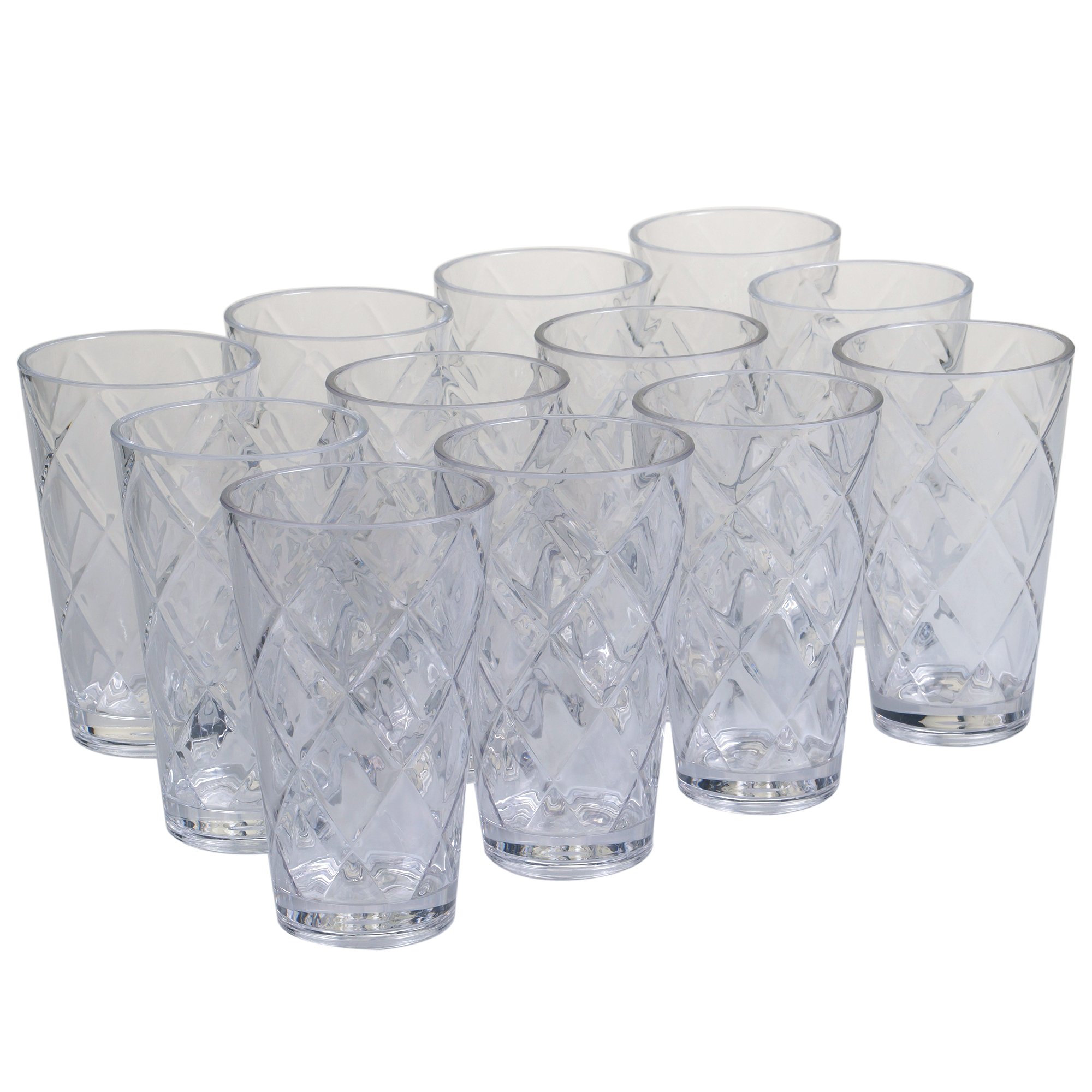 Certified International Clear 20 oz Acrylic Ice Tea Drinkware (Set of 12), Clear