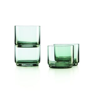 lenox tuscany classics stackable 4pc short glasses, 1.84, green