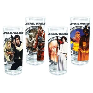 vandor 99079 star wars 4 pc 10 oz glass set, multicolor